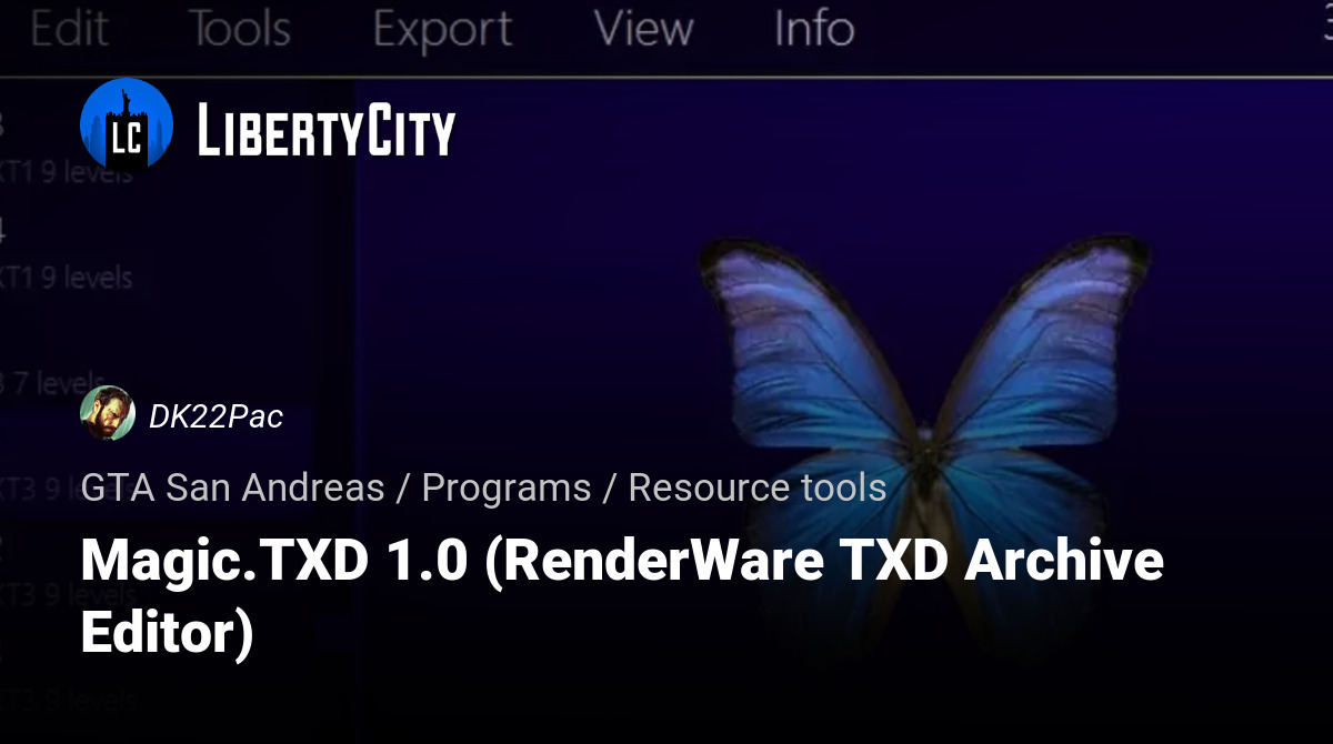 Magic.TXD 1.0 (RenderWare TXD Archive Editor) for GTA San Andreas